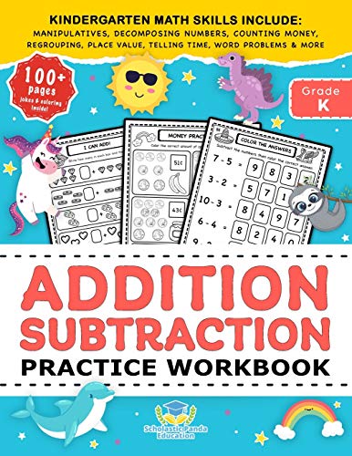 Addition Subtraction Practice Workbook: Kindergarten Math Workbook Age ...