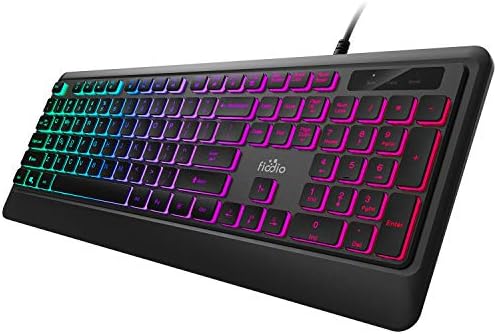 Fiodio Rainbow Membrane Gaming Keyboard, Quiet Wired Computer Keyboard ...