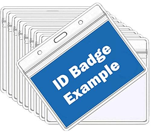 Generic Horizontal Name Tag Badge ID Card Holder Heavy Duty Clear ...