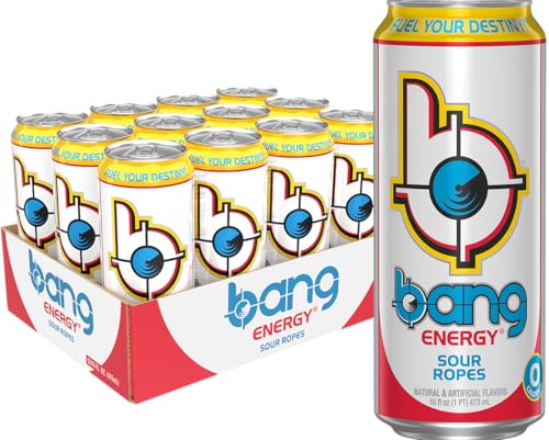Bang Energy Sour Ropes, Sugar-Free Energy Drink, 16-Ounce (Pack Of 12 ...