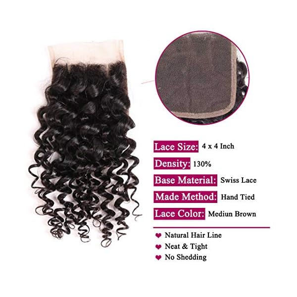 Brazilian Deep Wave Bundles with Closure (8 8 8+8) 100% Unprocessed ...