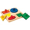 Amazon.com: Guidecraft Geometric Colorful Puzzle Board - 5 Shapes: Kids ...