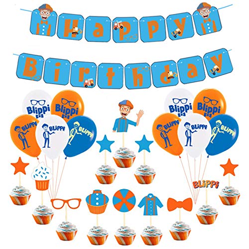 37 Pcs Blippi Birthday Party Supplies For Kids Blippi Party | Desertcart GB