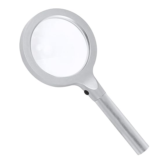 Handlupe 5 X 8X Leselupe mit 12 LED-Licht Beleuchtete Vergrößerungsglas ...