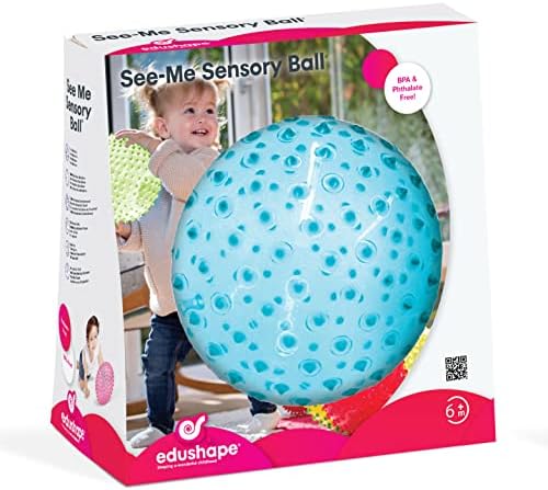Edushape The Original Sensory Ball for Baby - 7” Transparent Trendy Color Baby Ball That Helps ...