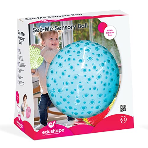Edushape The Original Sensory Ball for Baby - 7” Transparent Trendy Color Baby Ball That Helps ...