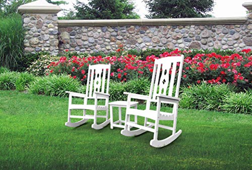 PolyTEAK Curved Poly Outdoor Rocking Chair, Stone Gray | Adult-Size ...