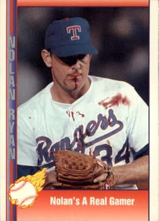 1991 Pacific Ryan Texas Express I #92 Nolan's a Real Gamer/(Bloody lip ...