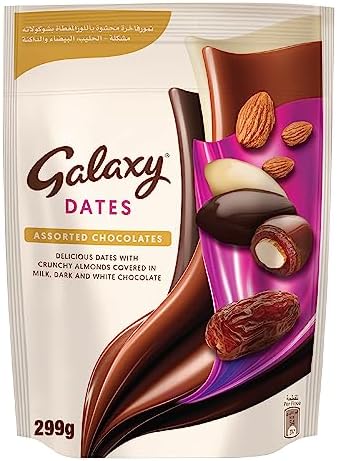 Galaxy Chocolate Assorted Dates with Crunchy Almonds Covered in Milk ...