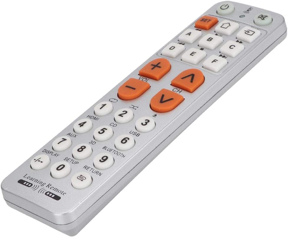 ASHATA Remote Controller,Learning Type Large Button TV Remote Control ...