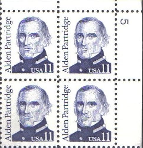 1985 ALDEN PARTRIDGE ~ WEST POINT #1854 Plate Block of 4 x 11 cents US ...