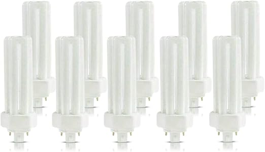 (10 Pack) PLT-26W 841, 4 Pin GX24q-3, 26 Watt Triple Tube, Compact Fluorescent Light Bulb ...