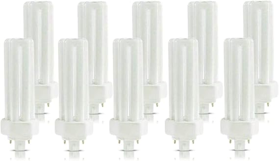 (10 Pack) PLT-26W 841, 4 Pin GX24q-3, 26 Watt Triple Tube, Compact Fluorescent Light Bulb ...
