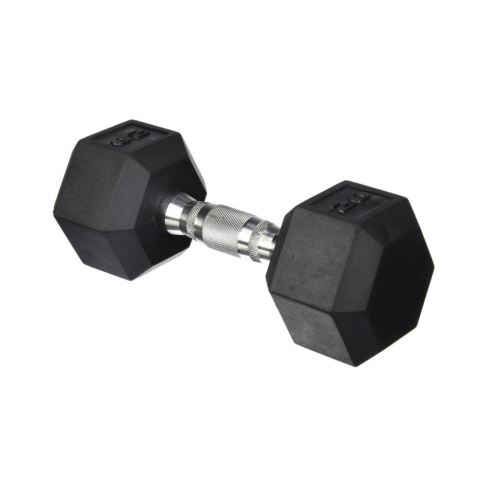 CAP Barbell Coated Hex Dumbbell with Contoured Chrome Handle, Single ...