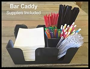 Amazon.com: Bar Caddy / Organizer Black BAR SUPPLIES INCLUDED: Kitchen ...