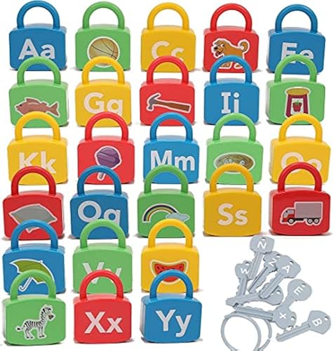 IQ Toys ABC Learning Locks Educational Alphabet Set - with 26 Locks, 26 ...