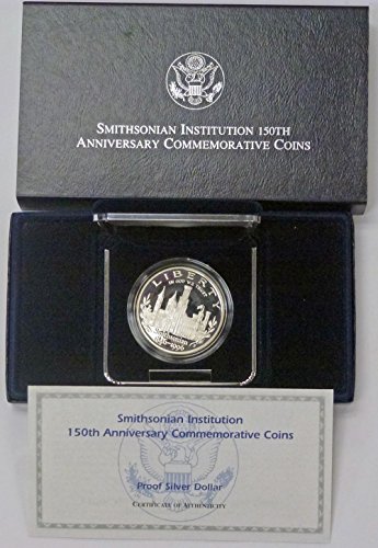 1996 P Smithsonian Institution 150th Anniversary Proof Silver Dollar ...