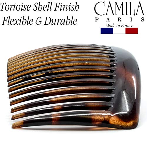 Camila Paris AD66/2 French Side Combs Large Curved Tortoise Shell French Twist Hair Combs ...