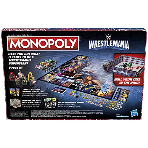 Hasbro Gaming Monopoly: Wrestlemania Edition Board Game for Ages 8 and ...