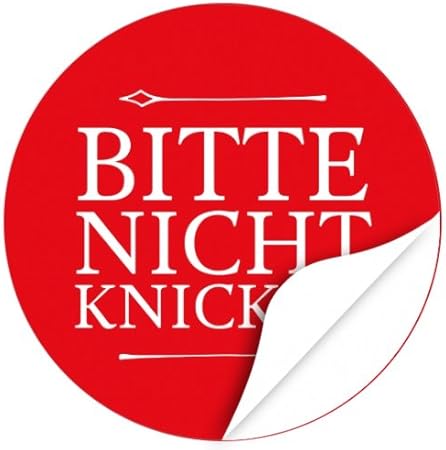 48 moderne Design Etiketten, rund/Bitte nicht knicken Design 2 ROT ...