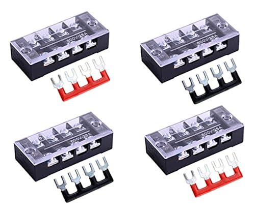 SamIdea 8pcs/ 4 Sets 4 Positions Dual Row 600V 25A Screw Pure Copper ...