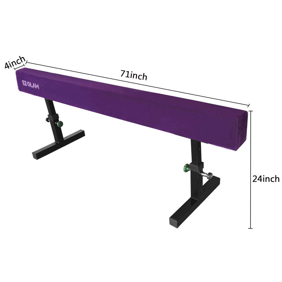 EZ GLAM Adjustable Balance Beam-[6 Feet] Floor Beam Suede Gymnastics ...