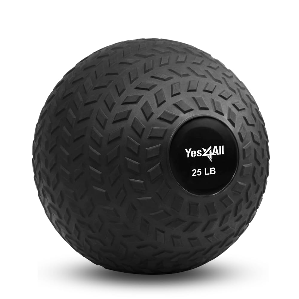 Yes4All Upgraded Fitness Slam Medicine Ball 25lbs for Exercise ...