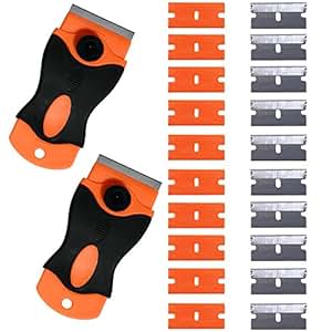 Ehdis® 1.5-inch 2 pcs Mini Metal Razor Handle Scraper with 10 Carbon ...