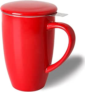 Amazon.com | SWEEJAR Porcelain Tea Mug with Infuser and Lid,Teaware ...