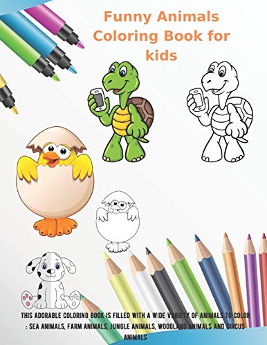 Funny Animals - Coloring Book for kids - This adorable coloring book is ...