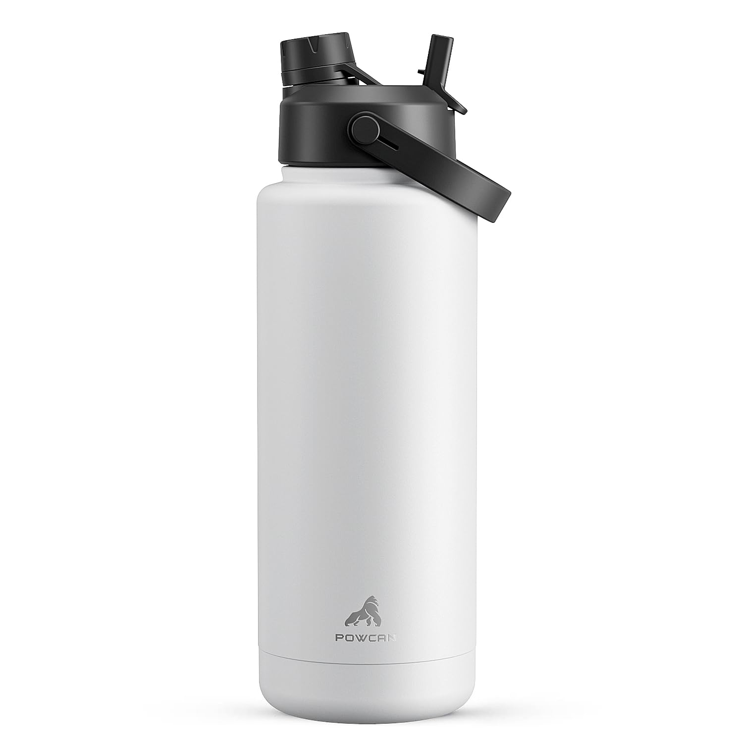 POWCAN 40 oz Insulated Water Bottle with 2-in-1 Straw and Spout Lid ...