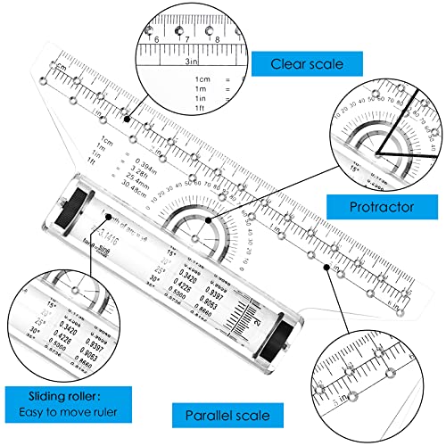 Plastic Measuring Rolling Ruler Drawing Roller Ruler Parallel Ruler ...