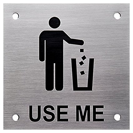 Door Sign I Dust Bin I Use Me I Garbage Sign I Stainless Steel I ...