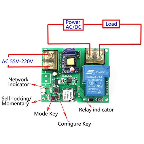 Relay Module, 220 V 30 A Wifi Module Relay Remote Control High Power ...