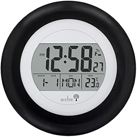 ACCTIM 74583 Radio Controlled Wall Clock - Black: Amazon.co.uk: Electronics