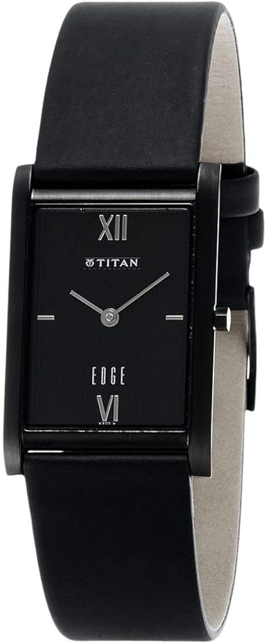 Titan Edge Men's Black Dial Leather Band Watch - T1043NL01: Buy Online ...