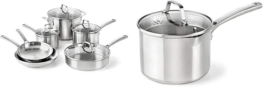 Amazon.com: Calphalon Classic Pots And Pans Set, 10-Piece Cookware Set ...