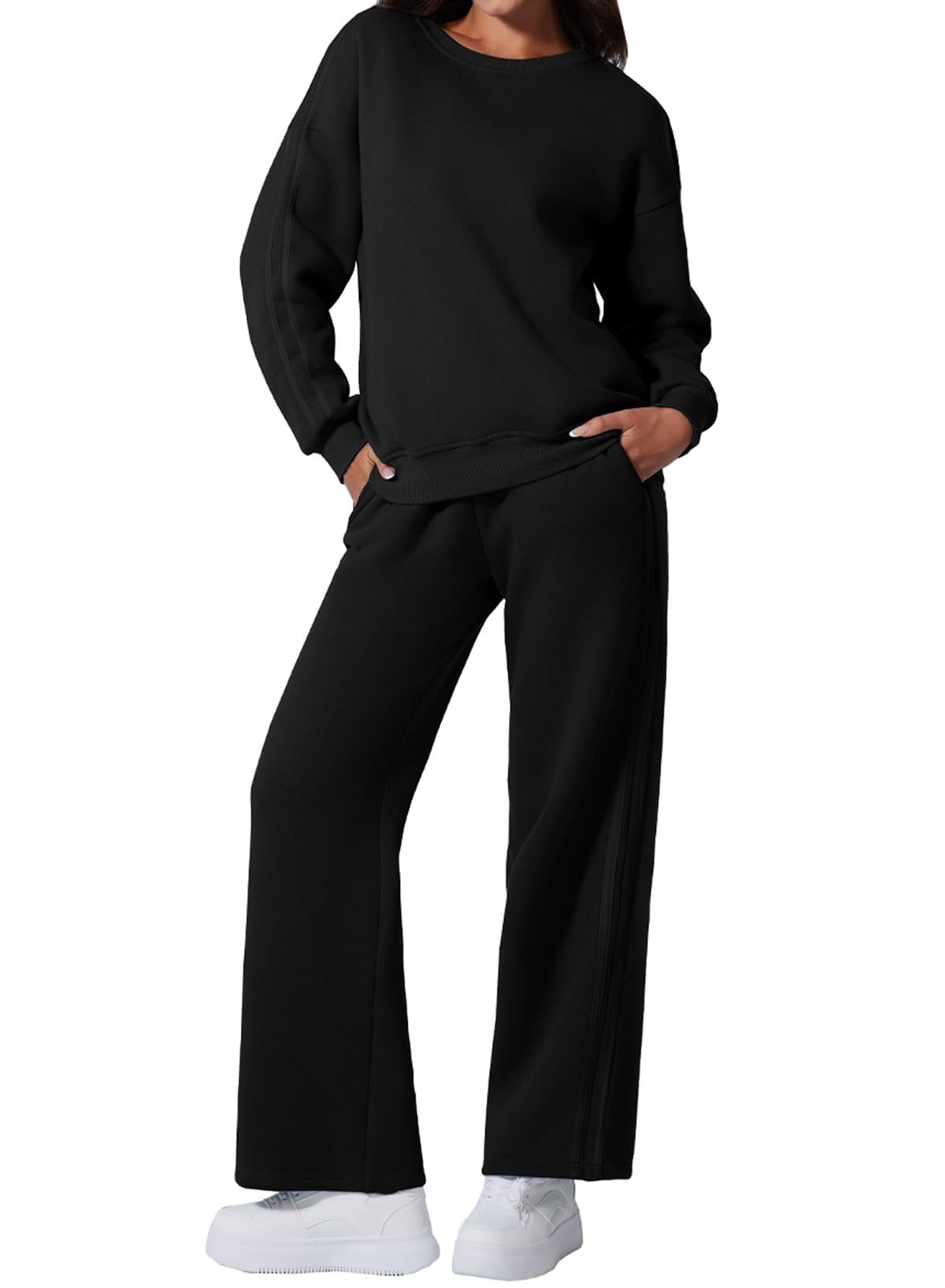 Aleumdr Womens 2 Piece Outfits Sweatsuit Tracksuit Oversized Sweatshirt ...