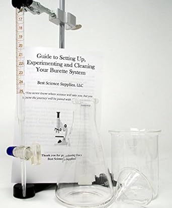 Titration Lab Kit - 50ml Glass Burette with glass stopcock, 8x5 stand ...