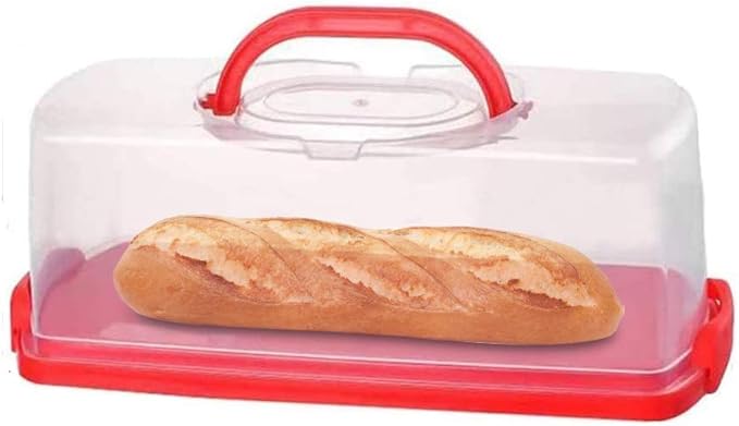 Amazon.com: FEOOWV Portable Plastic Rectangular Loaf Bread Box with ...