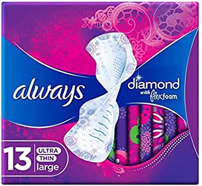 Always Diamond Flexfoam, Large Sanitary Pads With Wings, 13 Ct price in ...