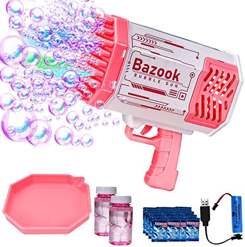 Bubble Gun, Bazooka Bubble Gun, 69 Hole Bubble Gun with 20 Packs of ...