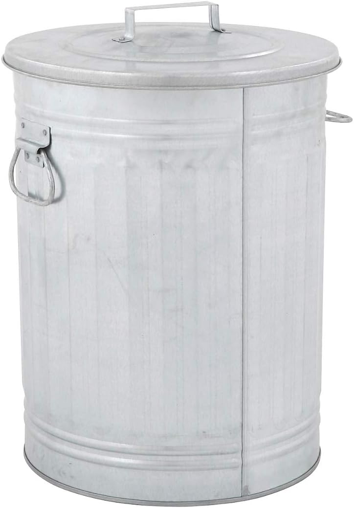 Poubelle Trash Can Poubelle galvanisée 54 L avec couvercle, résistant ...