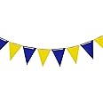 Amazon.com: ZOOYOO 20 Feet Blue and Yellow Pennant Banner, Paper ...