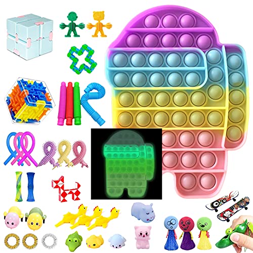YIZER 38Pcs Fidget Toys Fidget Pack Cheap with Big Size Bubble Sensory ...