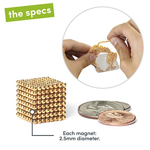 Speks Luxe Gold Set of 512 (2.5mm) Magnetic Balls - Mashable Smashable Buildable Fun Stress ...