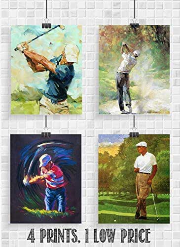 Amazon.com: Golf Art- Abstract Watercolor Prints- 4 Print Set- 8 x10's ...