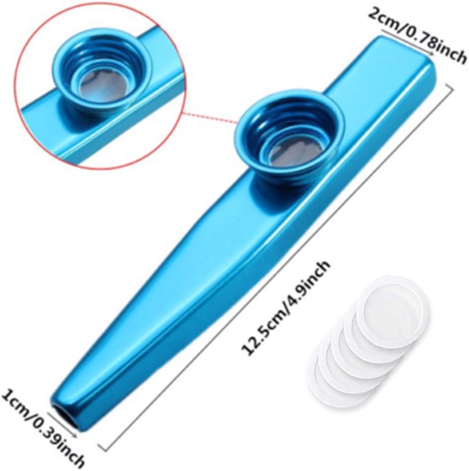 Aluminum Kazoo with A Beautiful Gift Box & 5 Membranes, Mini Musical ...
