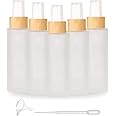 Amazon.com: COSIDEA 6-piece Empty Bamboo 60 ml frosted glass bottle with lotion pump, 2 oz Serum ...