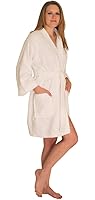 Aegean Apparel Solid Terry Cloth Bathrobe, 100% Cotton, Short, Lt. Blue ...